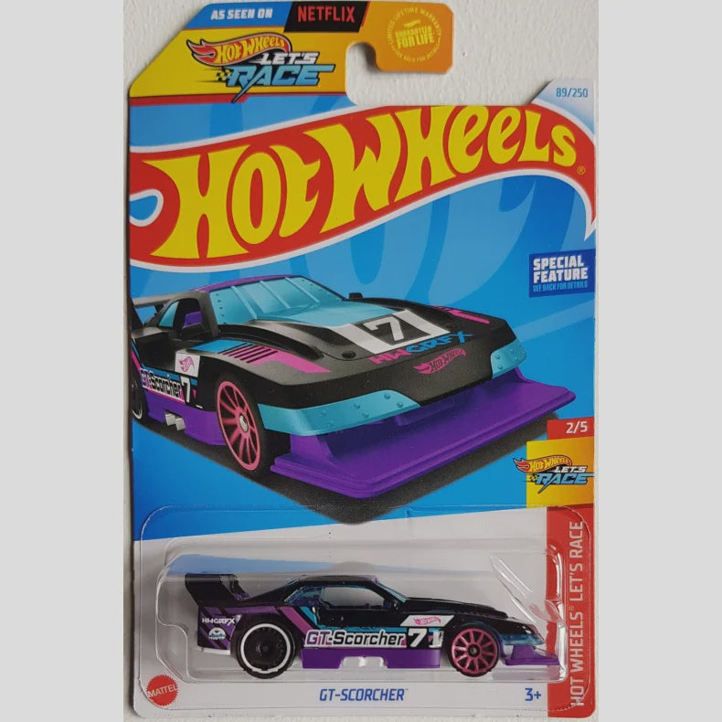 Hot Wheels Let's Race Black GT-Scorcher Car 2/5-89/250 (HTC08 ...
